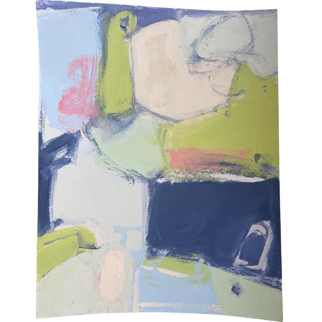 Blueberry II Original Art Paper Piece Acrylic Painting 9x12 Painting ...