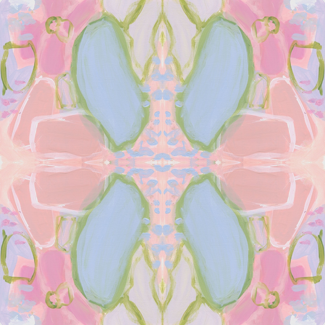 Abstract Pink Blue and Green Peel & Stick Wallpaper | Grandmillennial ...