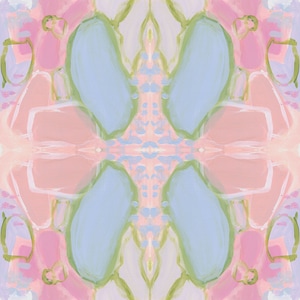 Abstract Pink Blue and Green Peel & Stick Wallpaper | Grandmillennial ...