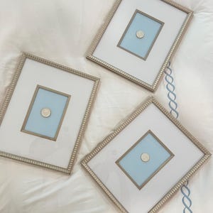 Set of 4 Framed Intaglios - With Powder Blue Background, Intaglio ...