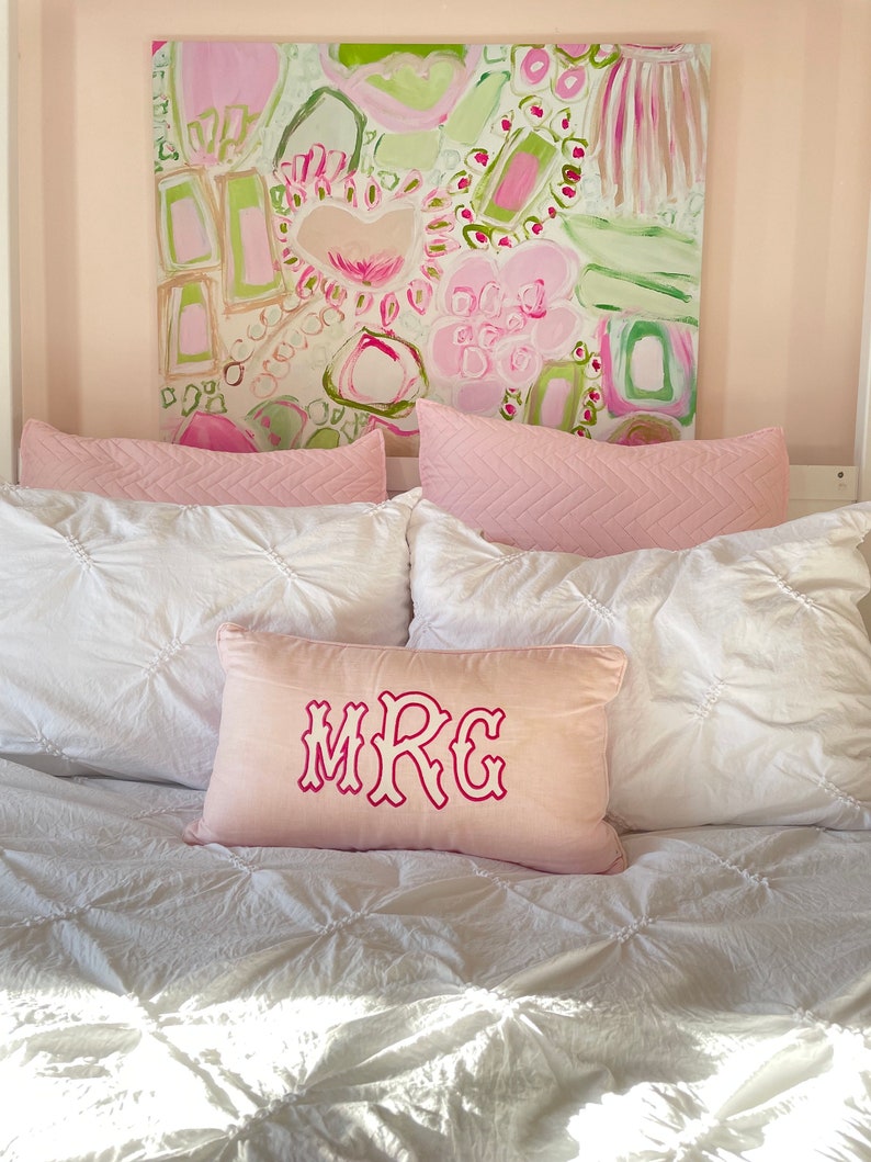 Pink and Green Whimsical Abstract Canvas Art Print by Katie Romeo - Etsy