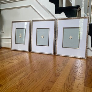 Framed Intaglio - With Blue Linen Fabric Background, Intaglio Art ...