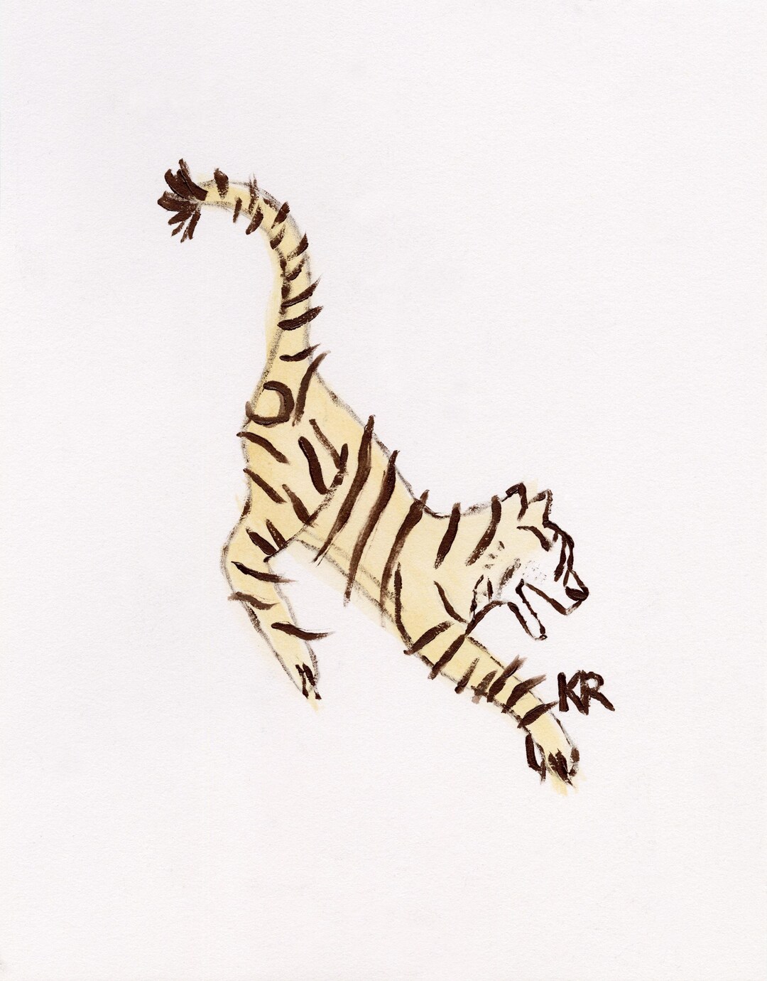 PRINT ONLY Whimsical Tiger Print by Katie Romeo - Etsy