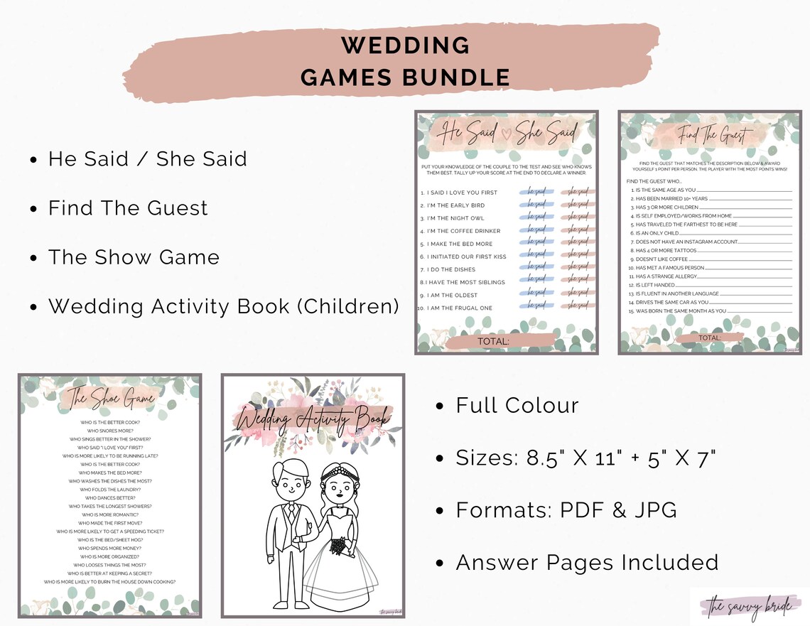 The Ultimate Wedding Games Bundle - Etsy UK