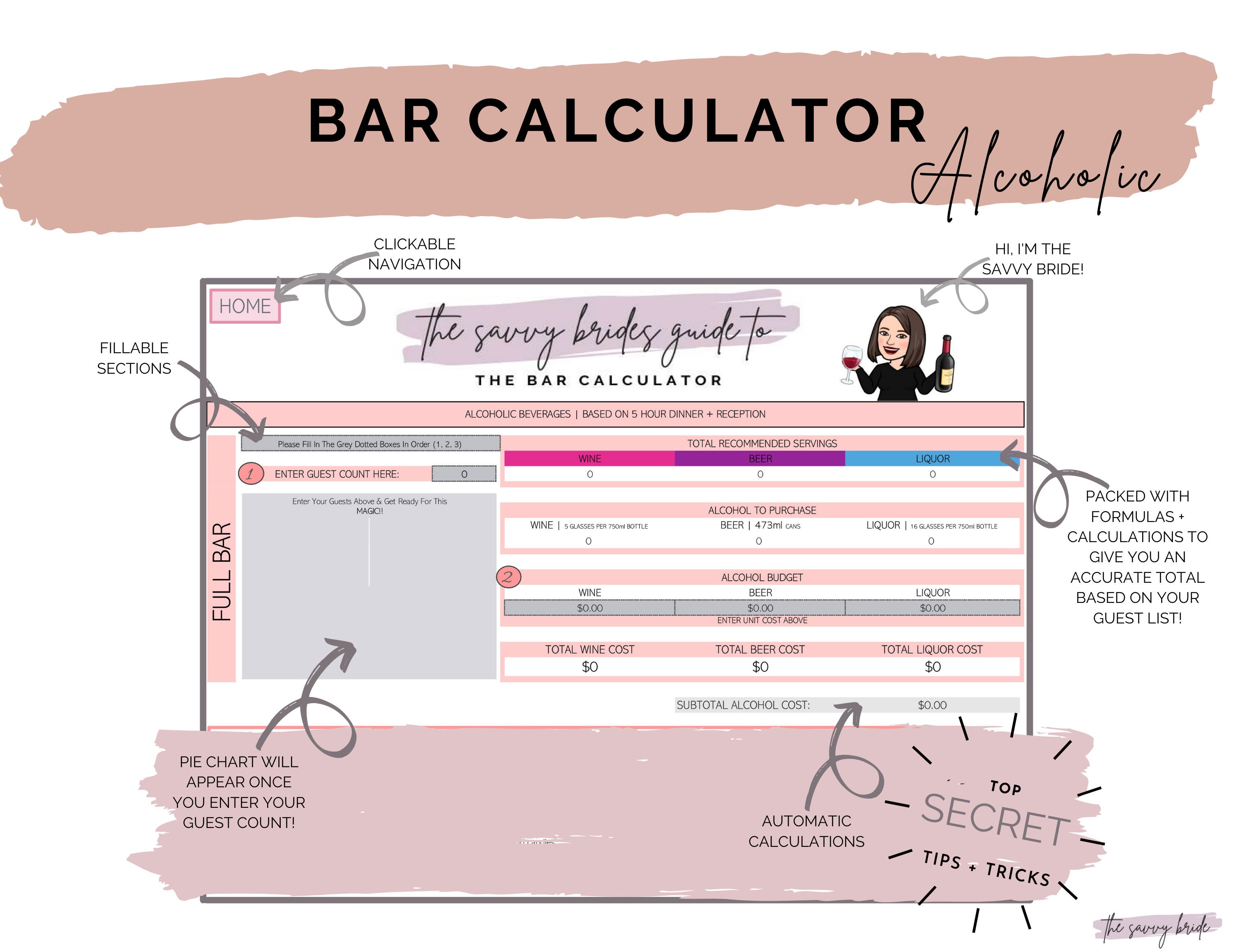 The Comprehensive Wedding Bar Calculator (alcoholic + Non-alcoholic ...