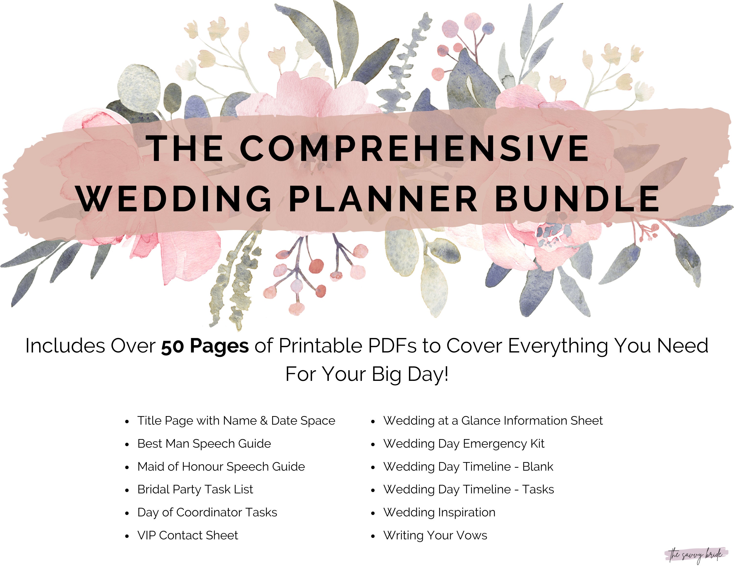 The Comprehensive Wedding Planner Bundle *OVER 100 PAGES*, Wedding ...