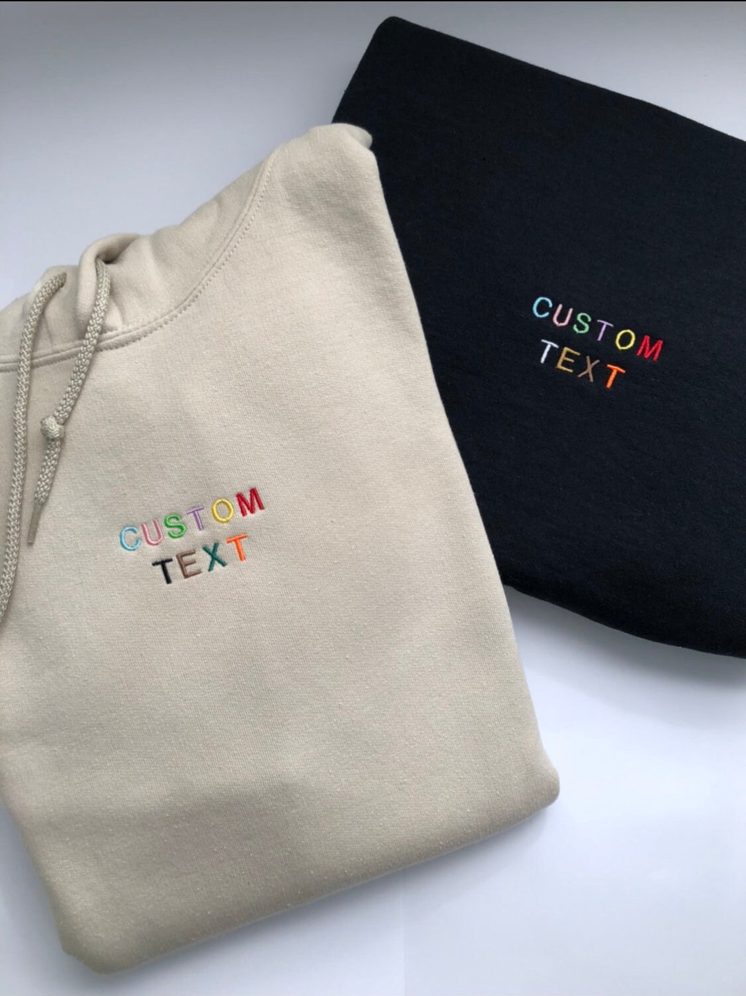 Custom Text Embroidered Sweatshirt, Personalised Embroidered Sweatshirt ...
