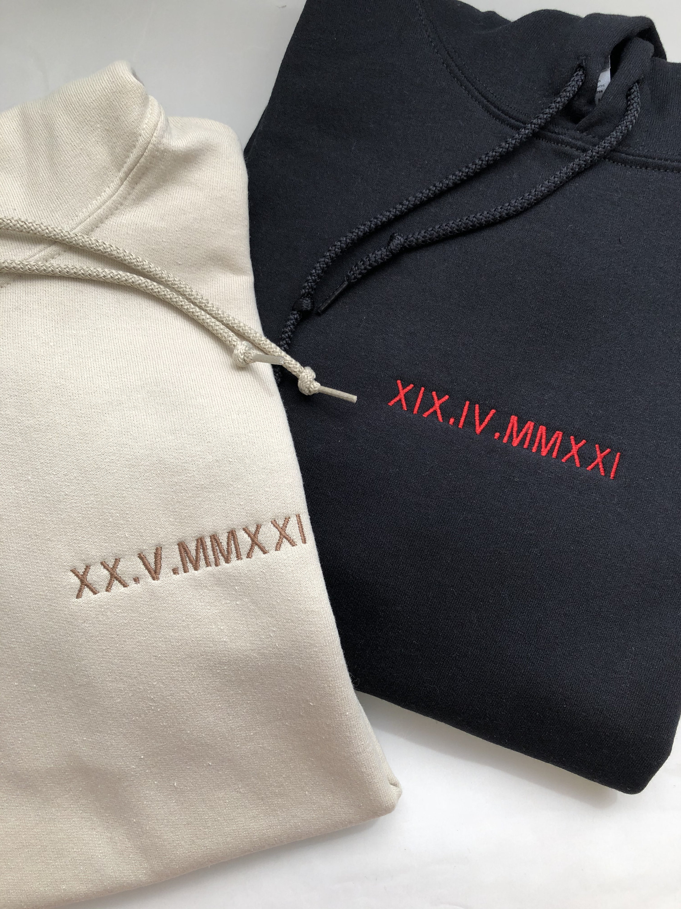 Personalised Roman Numerals Anniversary Hoodie, Custom Unisex Jumper ...