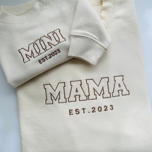 Custom MAMA and MINI Sweatshirt, Mother's Day and Baby Sweatshirt, Embroidered Mum Daughter ...