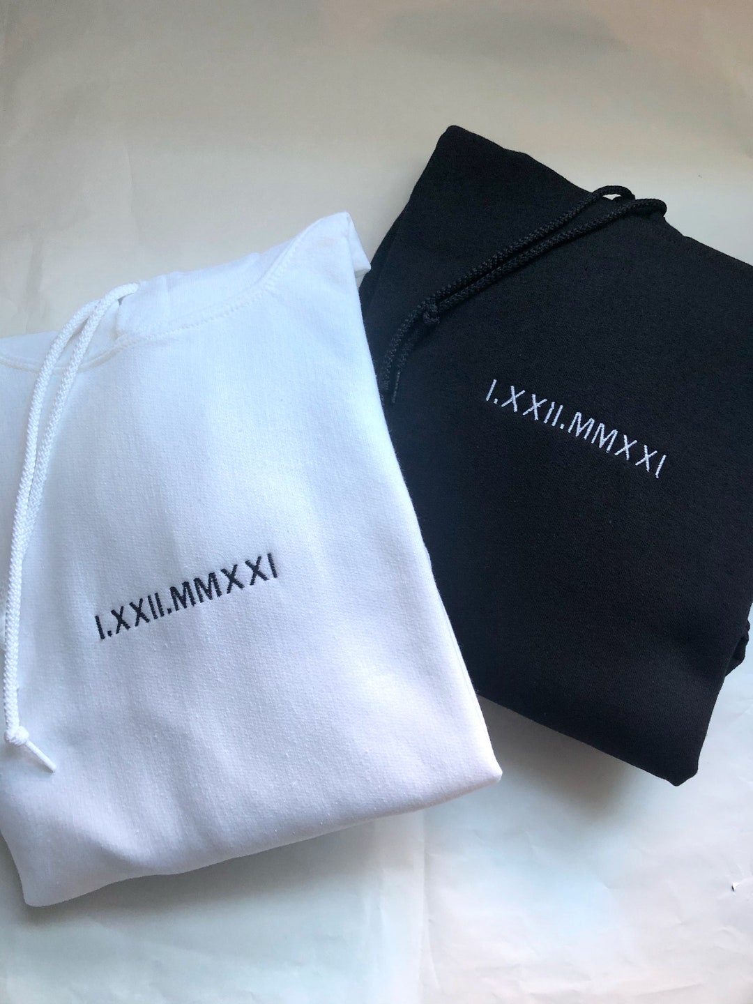 Personalised Roman Numerals Anniversary Hoodie, Custom Unisex Jumper ...