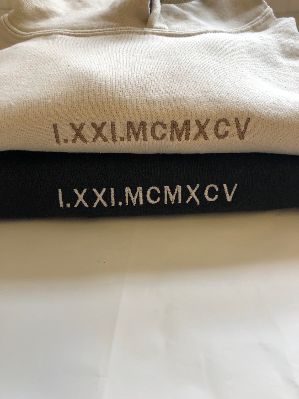 Customised Date Roman Numeral Personalised Embroidered Hoodie - Etsy UK