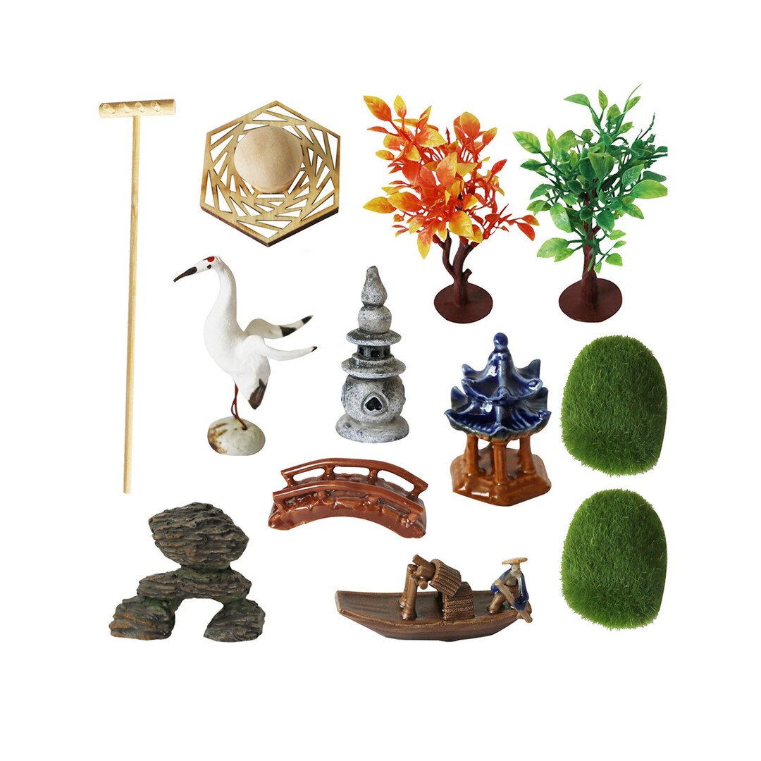 Japanese Zen Garden Accessories Kit Japan Miniature Fairy Garden Set ...