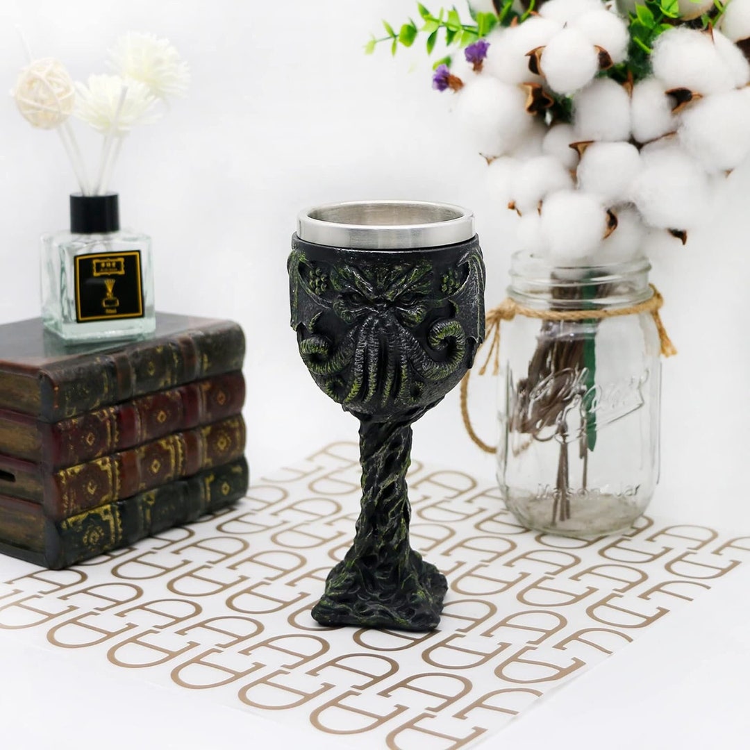 Cthulhu Stainless Steel Wine Goblet 7oz Cthulhu Merchandise Octopus Sea ...