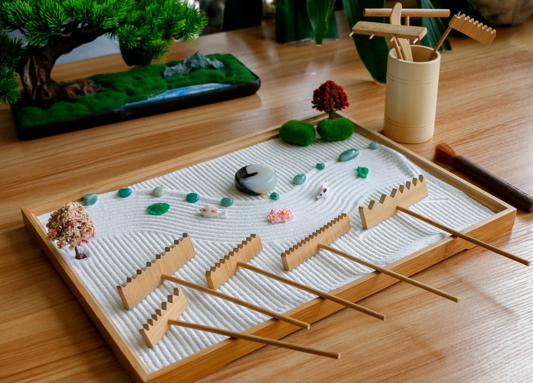 Zen Garden Tools Kit Accessories Japanese Zen Garden Decor Zen Rake Set ...