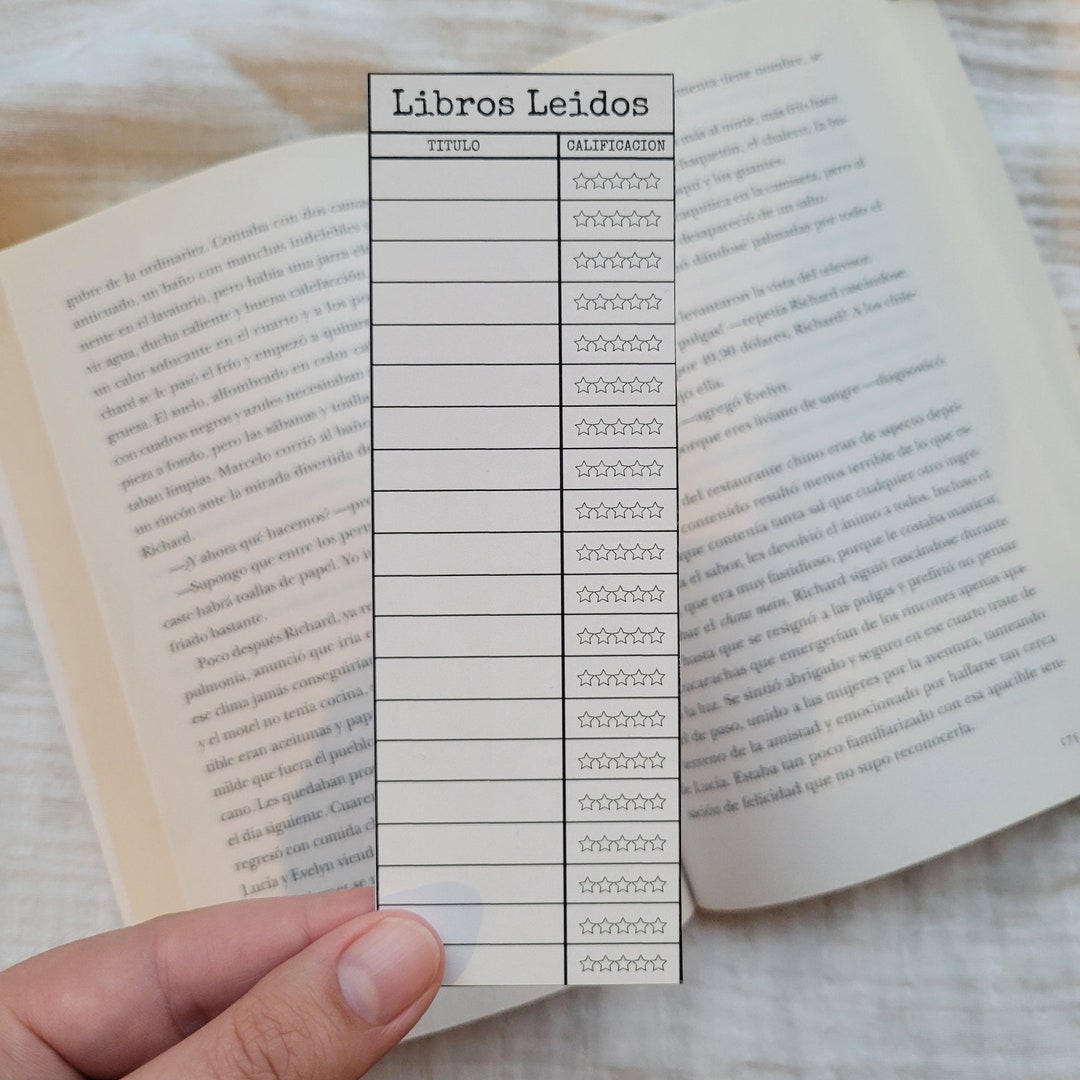 Libros Leidos Bookmark Spanish Reading Log Bookmark Library Card ...