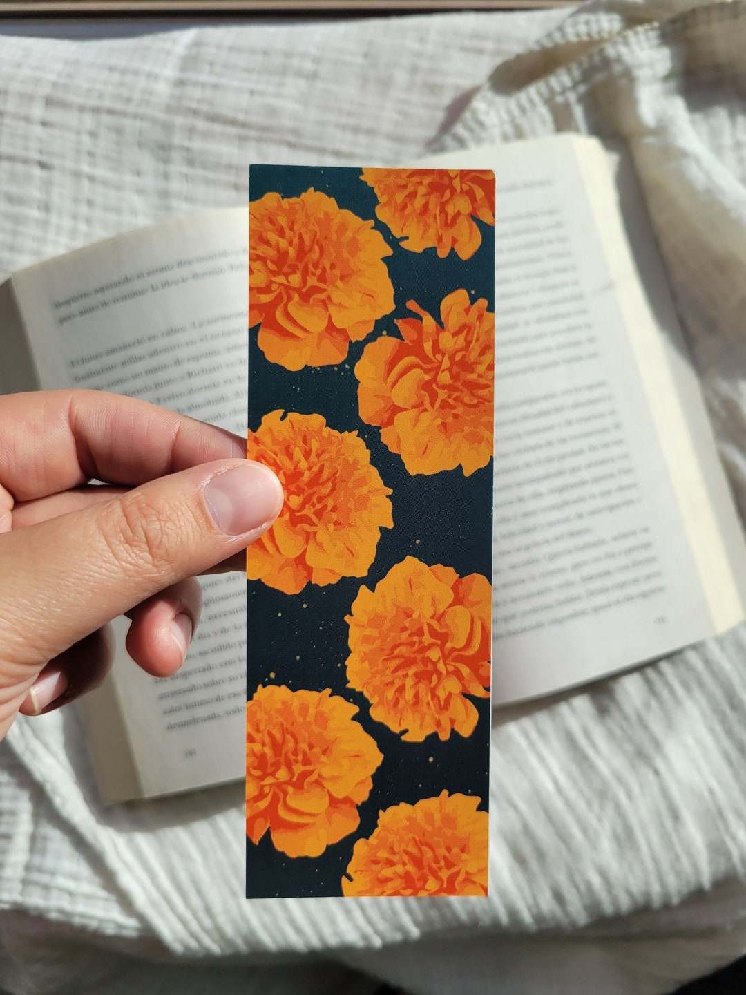 Marigold Bookmark Spanish Bookmark - Etsy