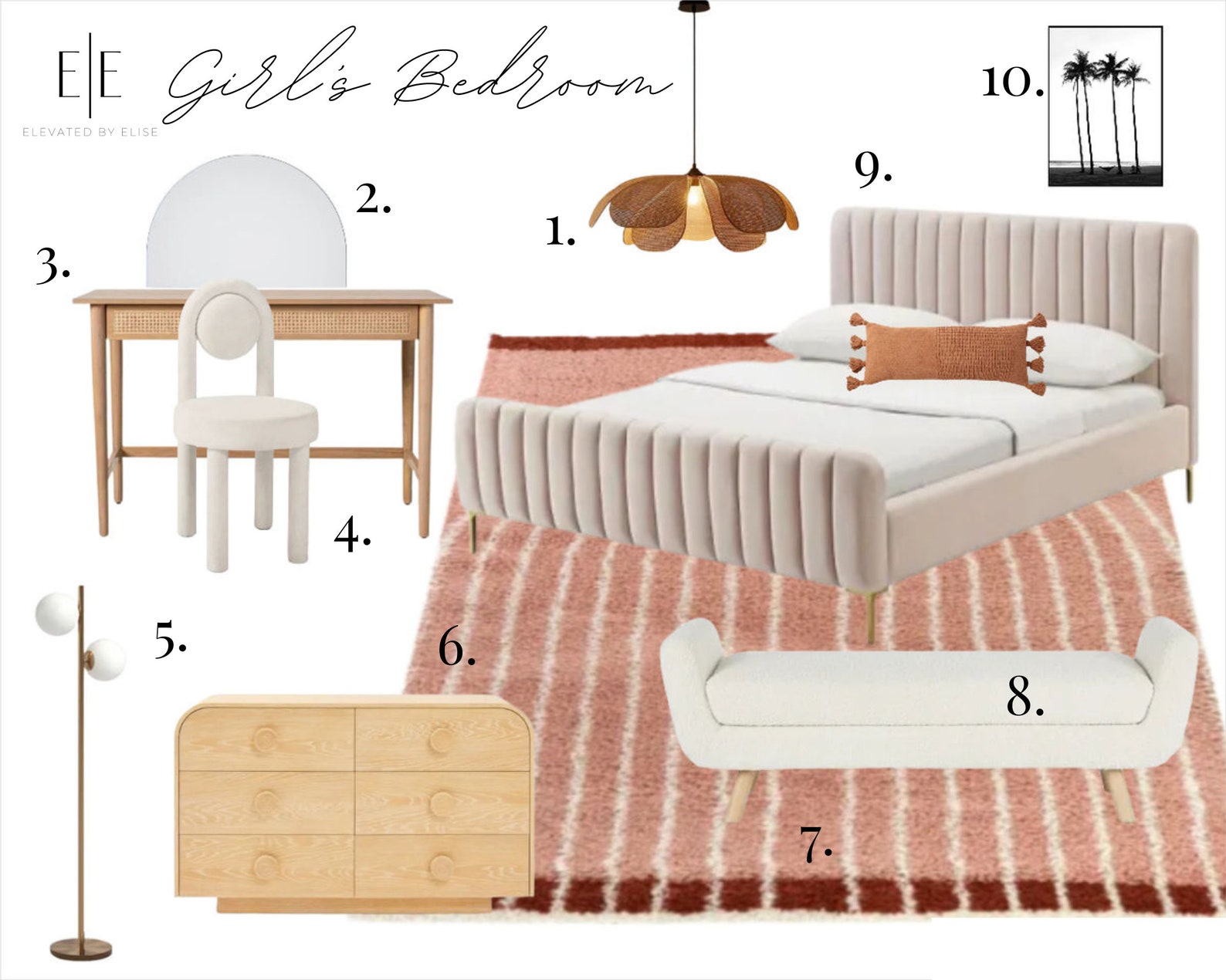 Mood Board, Room Design, Interior Design, Interior Decorating - Girl’s ...