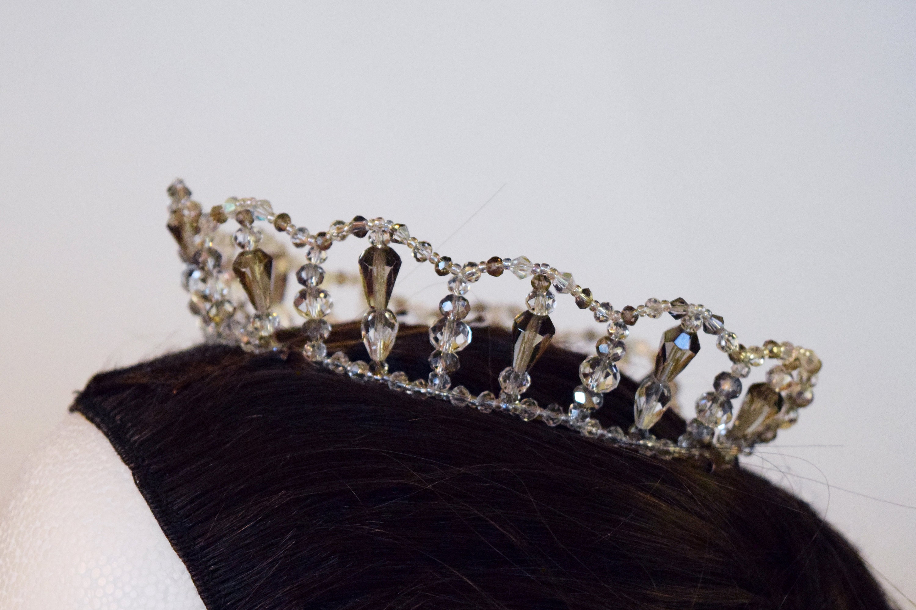 Made to Order Clear and Gray Dryad Style Crystal Tiara - Etsy
