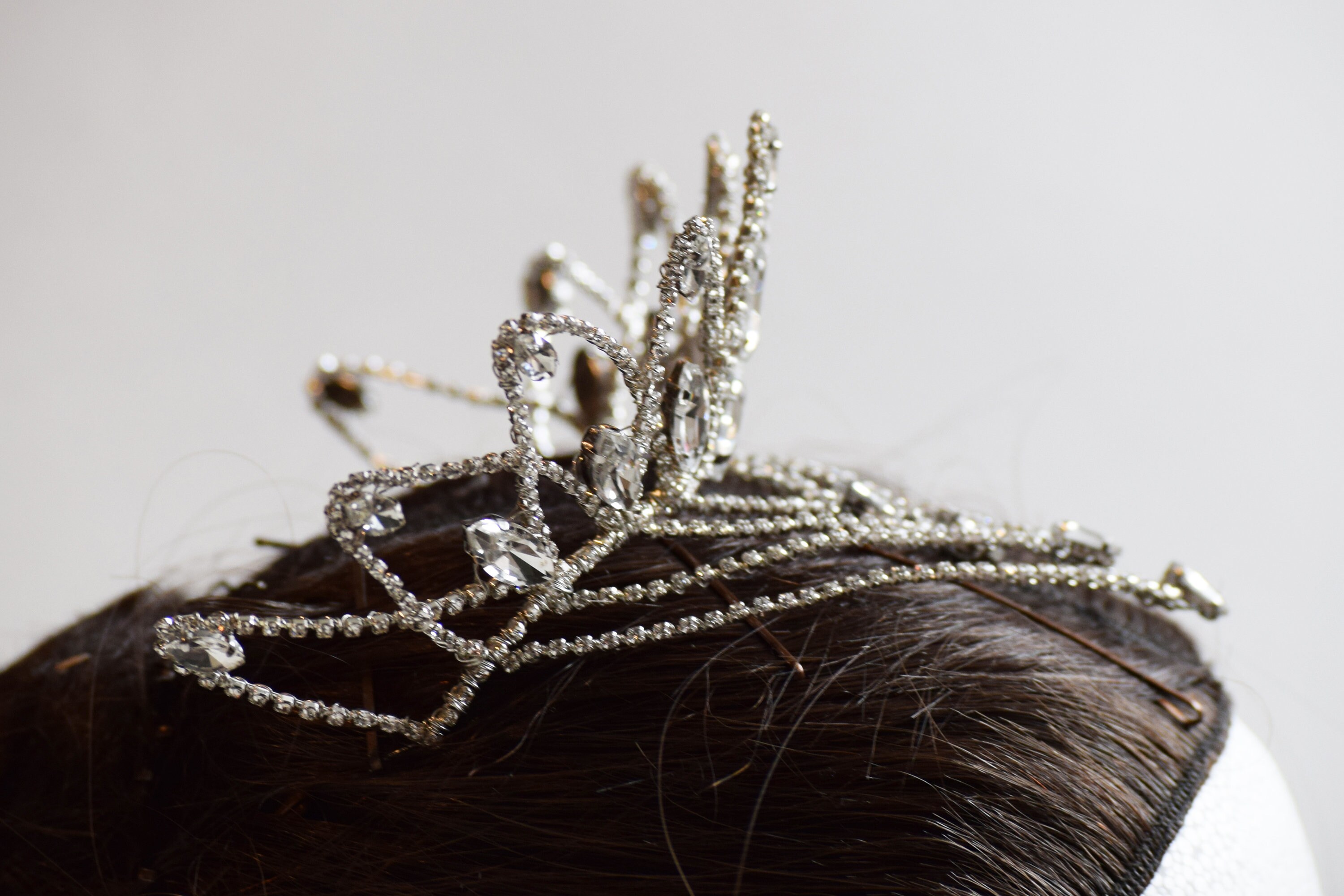 Made-to-order Clear and Silver Avian Style Rhinestone Tiara ...