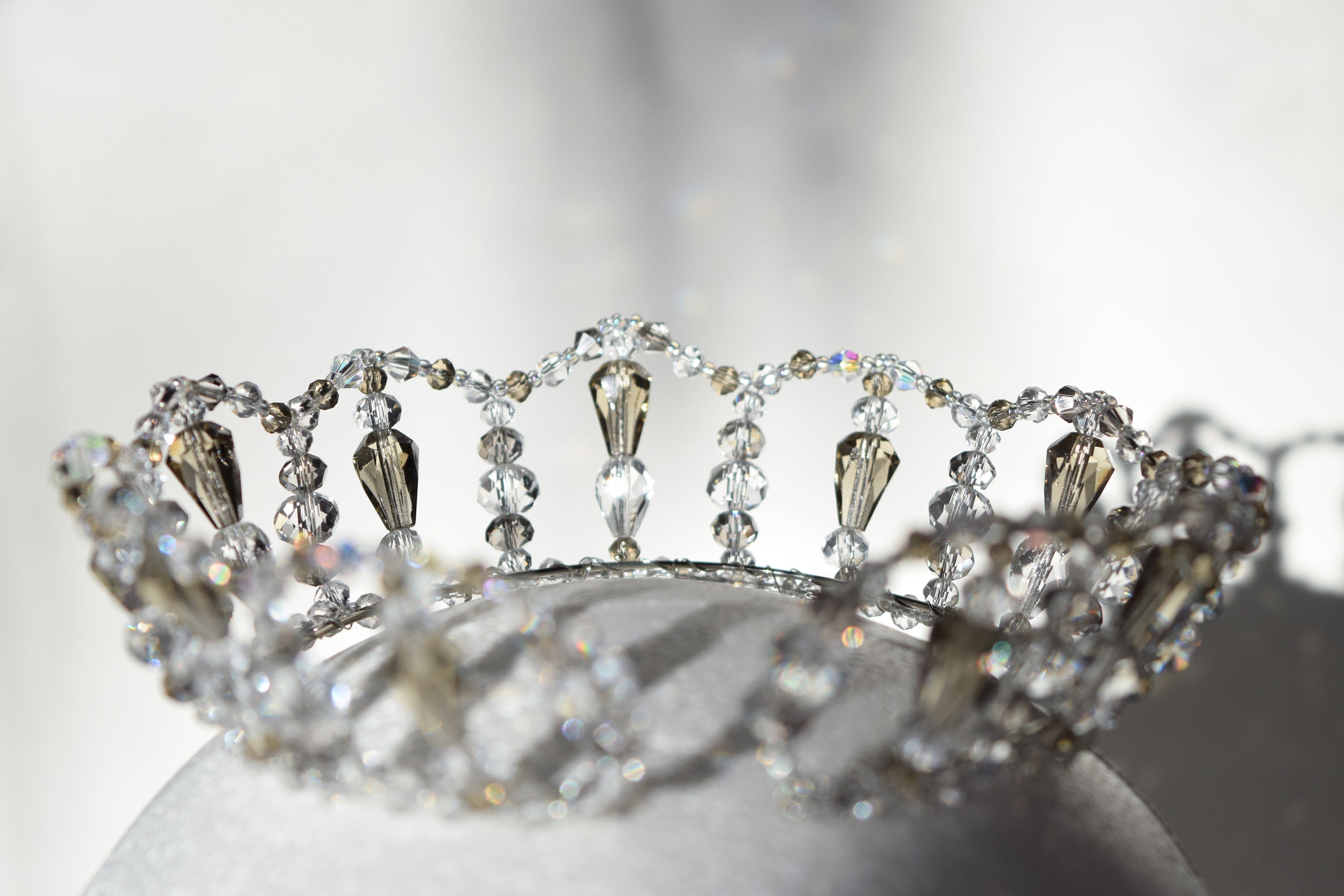 Made to Order Clear and Gray Dryad Style Crystal Tiara - Etsy