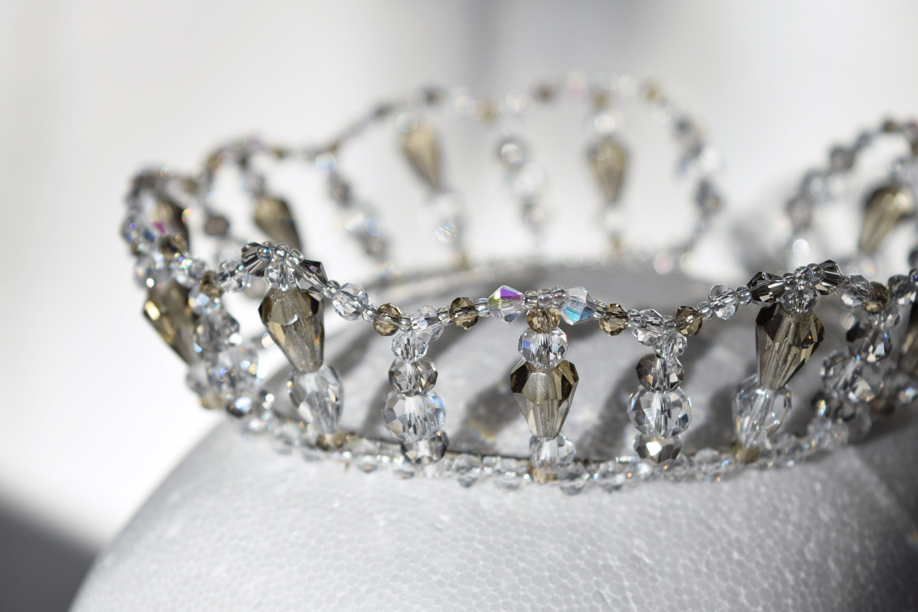 Made to Order Clear and Gray Dryad Style Crystal Tiara - Etsy