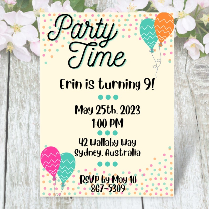 Simple Birthday Invitation - Etsy