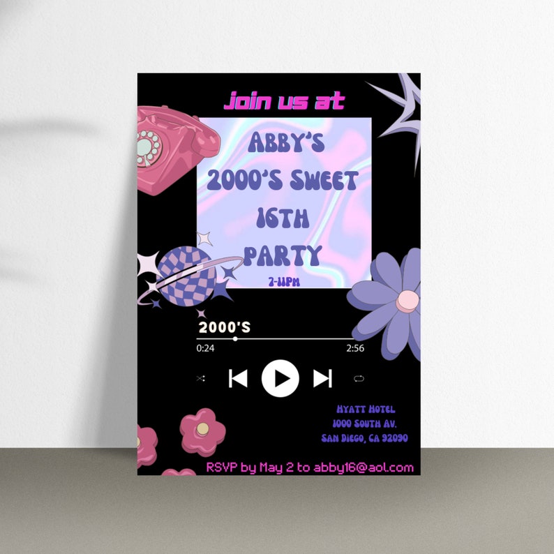 Retro Album Cover Birthday Invitation Digital or Printable - Etsy