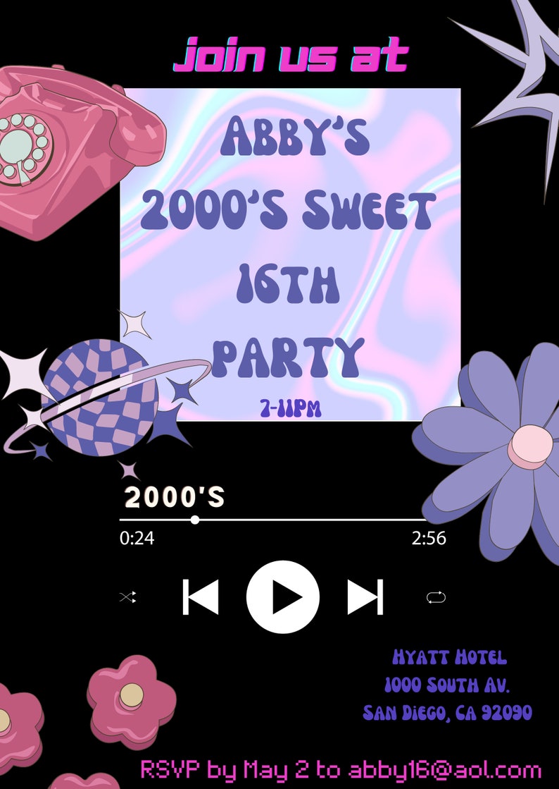 Retro Album Cover Birthday Invitation Digital or Printable - Etsy