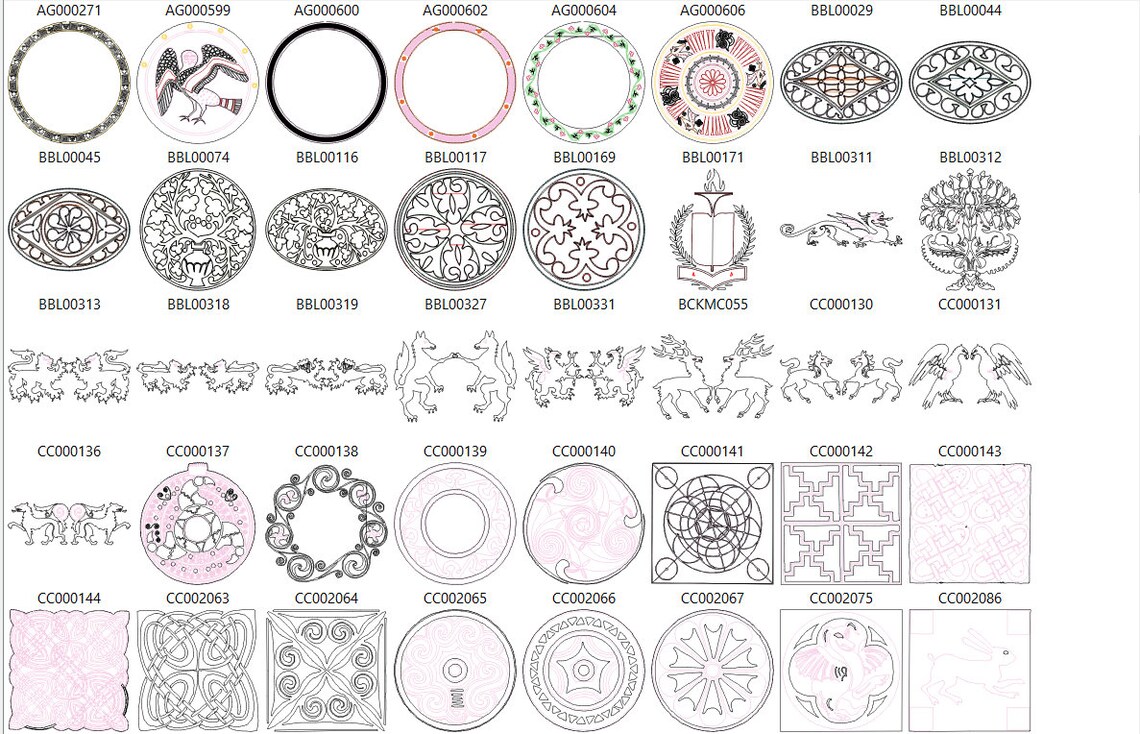 Lightburn Art Library .lbart 464 Files Designs-Circles | Etsy