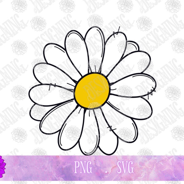 Daisy Line Art Illustration - Etsy Australia