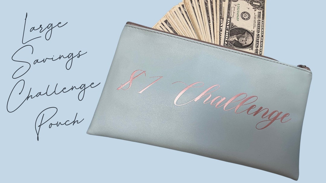 Large Savings Challenge Pouches, Personalized Iron-on Vinyl Pouches for ...