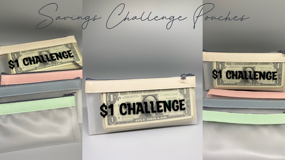 Savings Challenge Zip Pouches, Personalized Vinyl Envelopes for ...