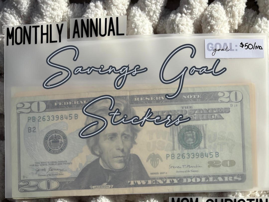 Savings Goal Stickers, Removable for Envelopes or Tab Dividers - Etsy