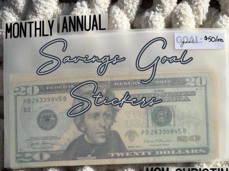 Savings Goal Stickers, Removable for Envelopes or Tab Dividers - Etsy