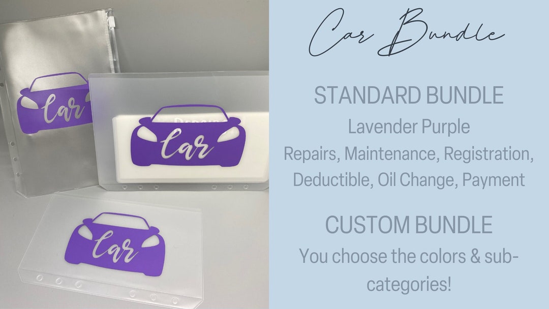 Car Savings Bundle: A5 or A6 Cash Envelope Zip Pouch Bundle With Sub ...