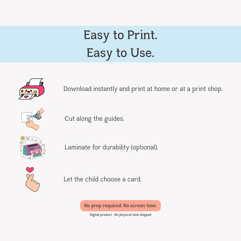 Calm Down Cards for Kids, Emotional Regulation Printable, Coping Skills ...