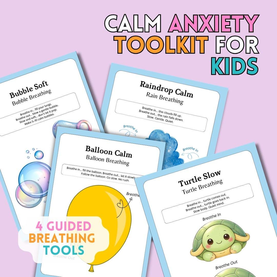 Anxiety Calming Toolkit for Kids, Guided Breathing + Story Element ...