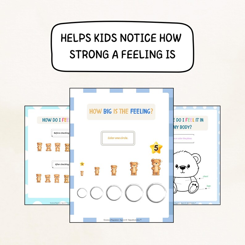 Feelings Check-in Printable for Kids, Emotional Awareness, Self ...