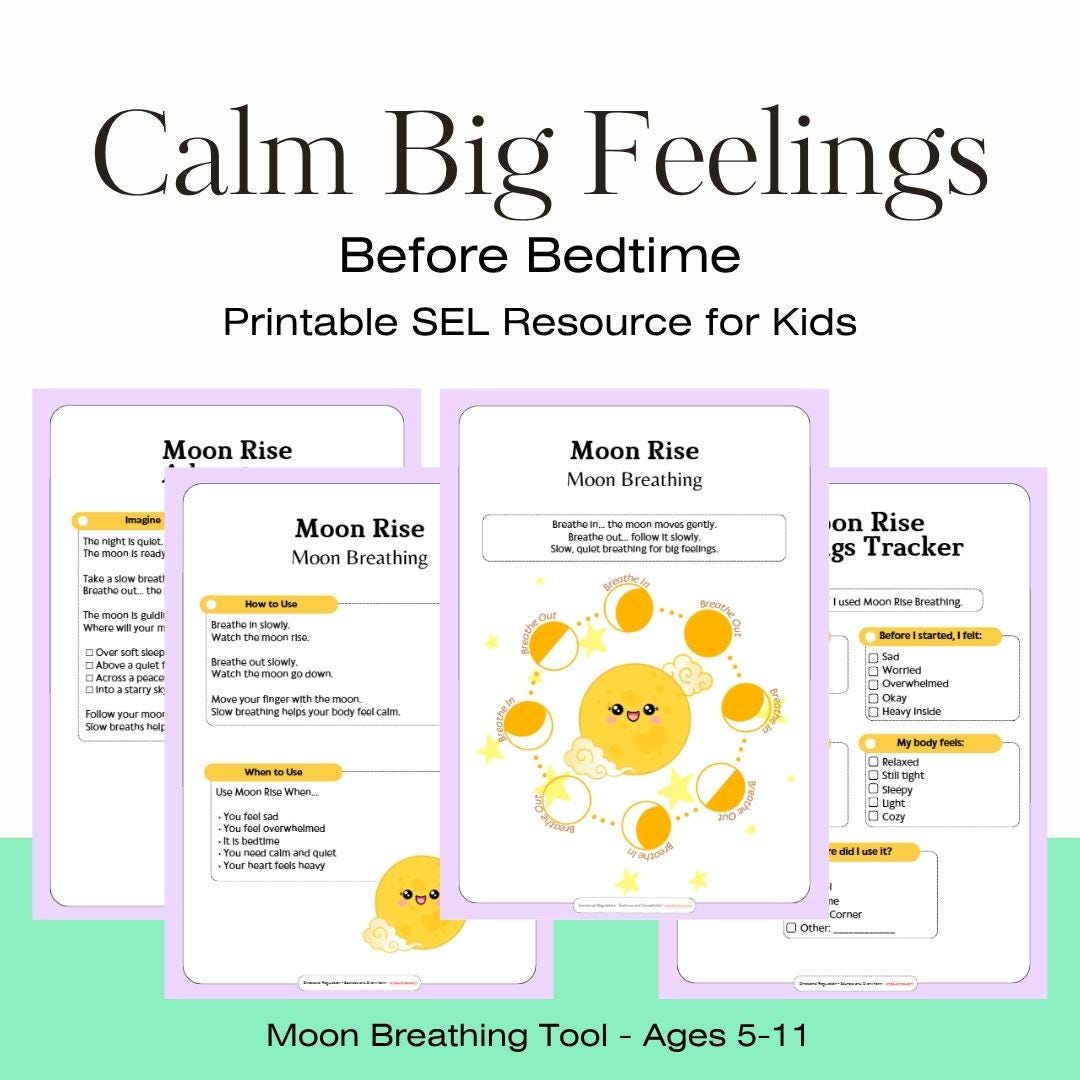 Calm Down Printable, Moon Breathing Tool for Kids, Sad & Overwhelmed ...