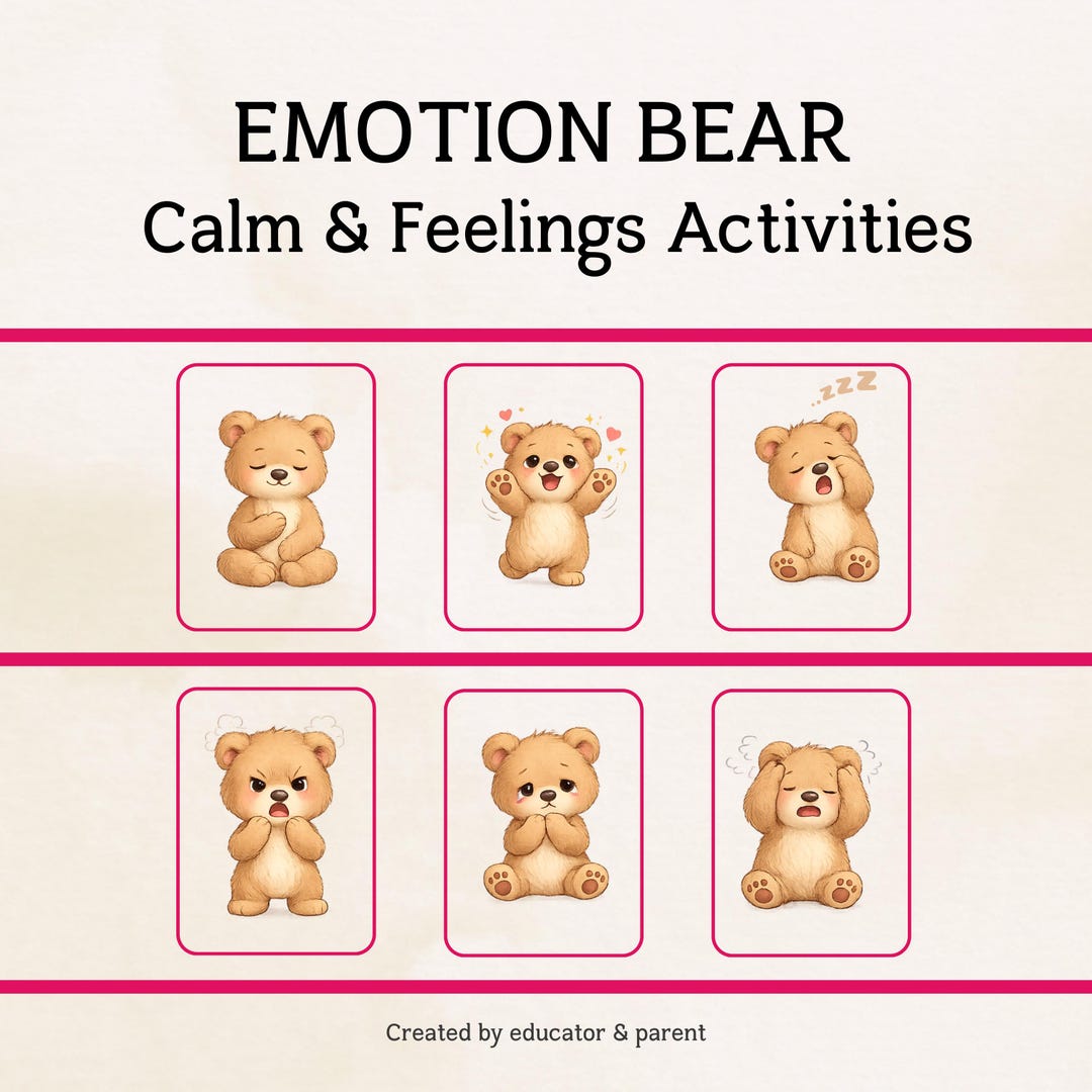 Emotion Bear – Feelings & Matching Games Kit, Calm SEL Emotion ...