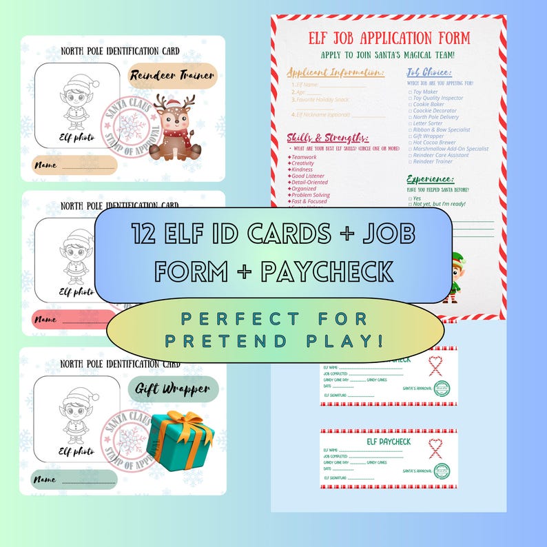 Santa’s Workshop Dramatic Play, Christmas North Pole Printable Pretend ...