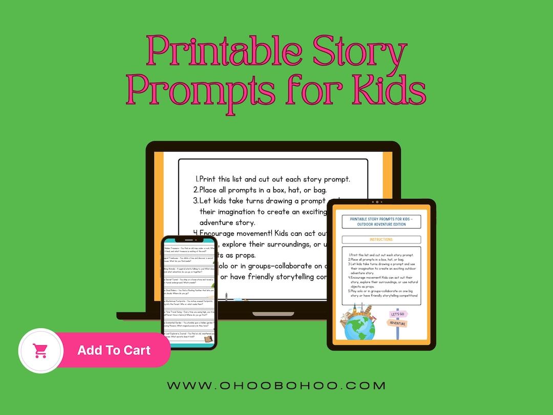 Writing Prompts, Story Prompts for Kids, Story Writing – 50 Outdoor ...
