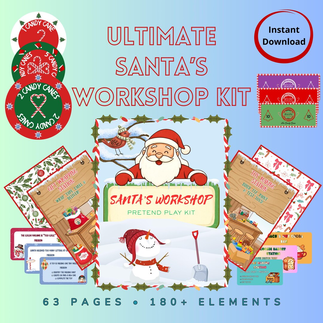 Santa’s Workshop Dramatic Play, Christmas North Pole Printable Pretend ...