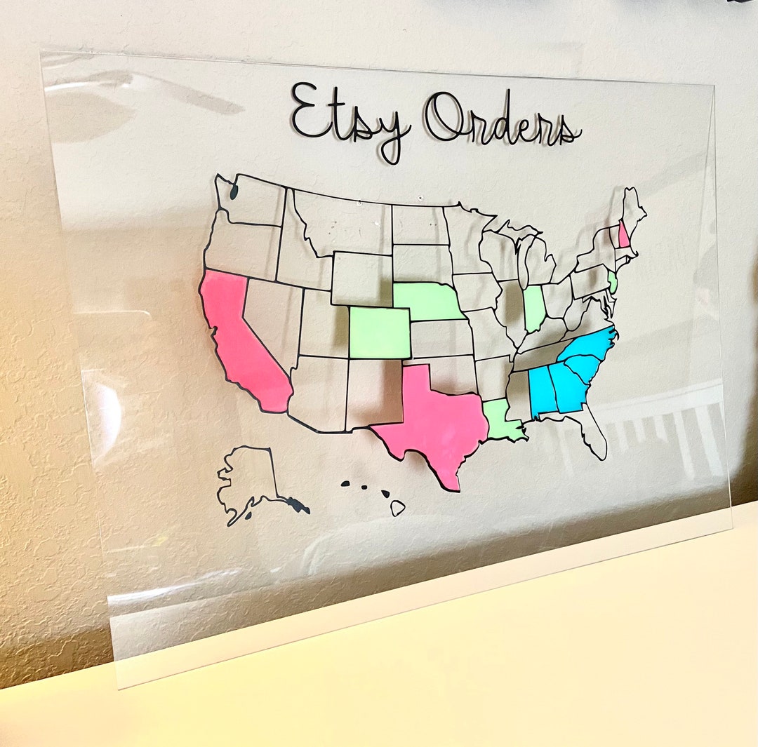 Custom Travel Map/ Etsy Orders Map/ Interactive Travel Map - Etsy