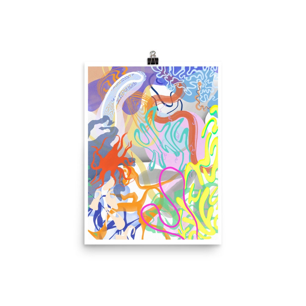 Colorful abstract illustration, weird abstract art, funky colorful home ...
