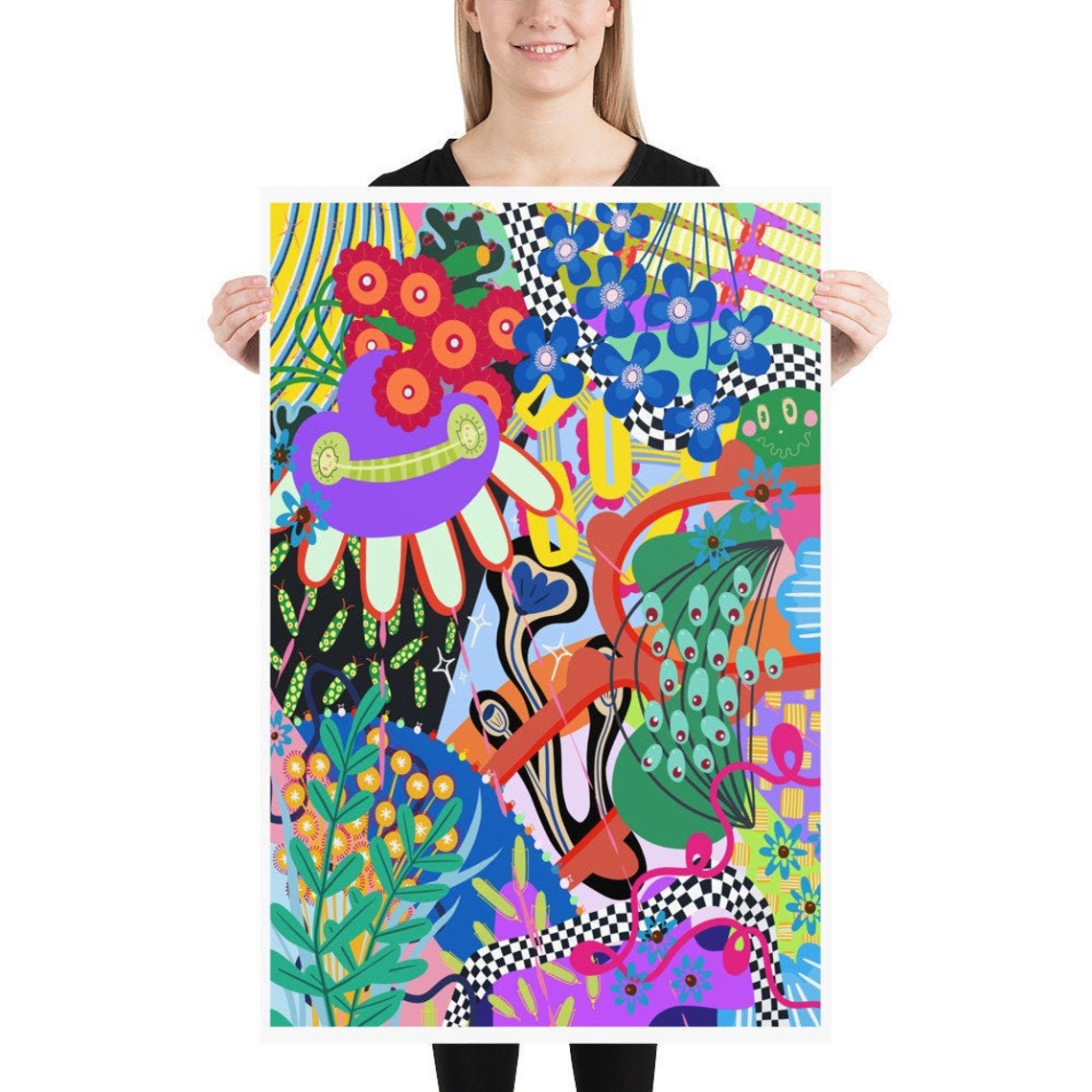 Funky Abstract Art, Abstract Floral Art, Colorful Abstract Wall Art ...