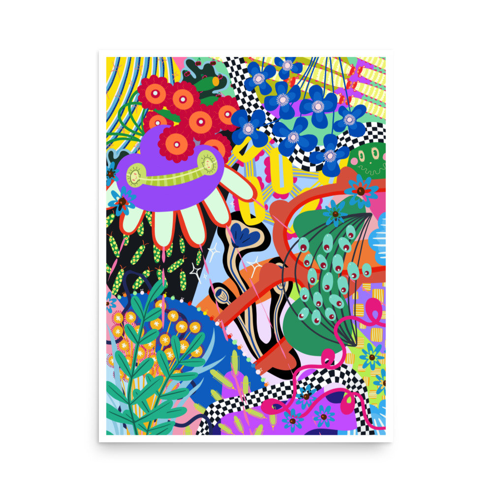 Funky Abstract Art, Abstract Floral Art, Colorful Abstract Wall Art ...