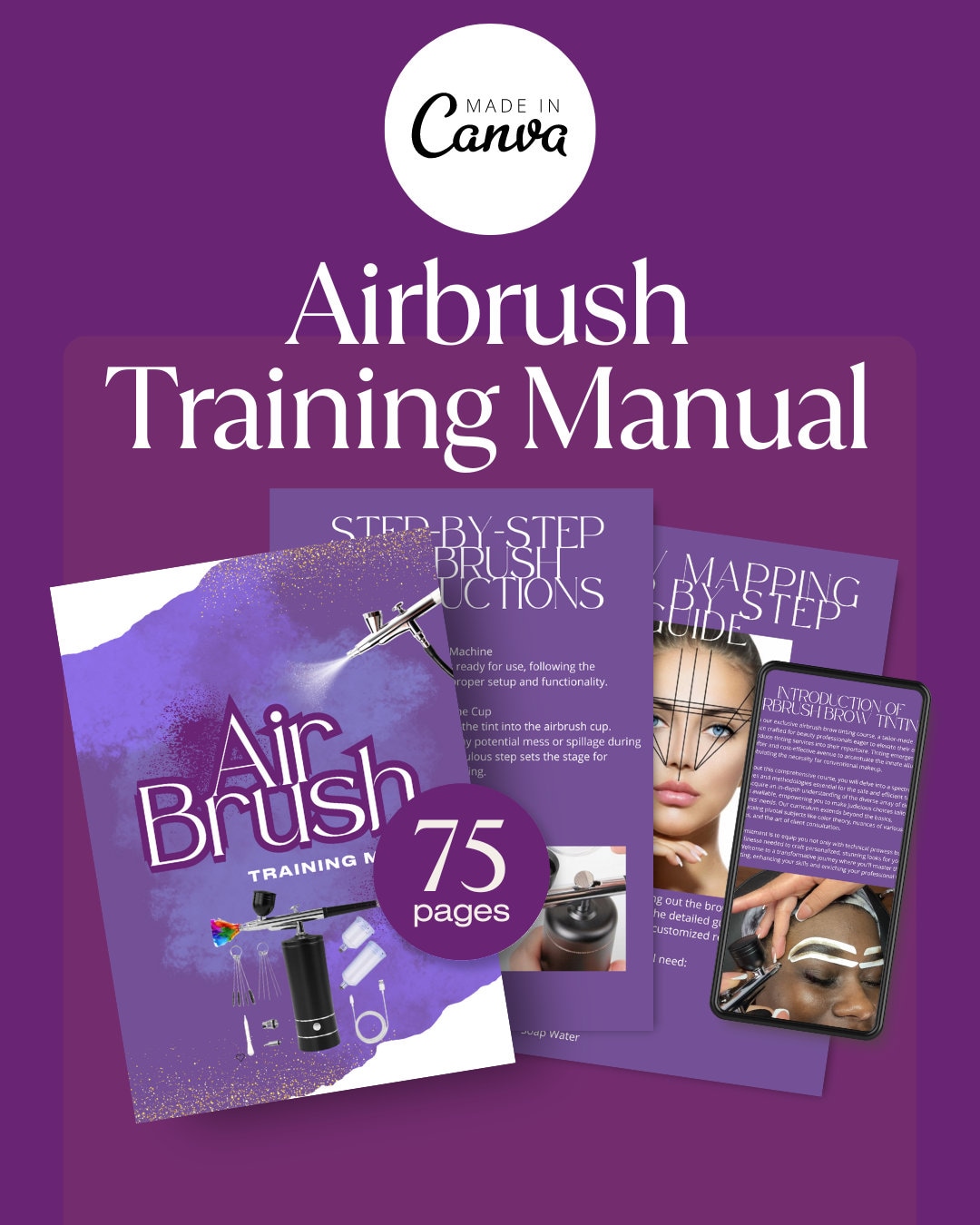 Airbrush Brows, Brow Tint Editable Step by Step Training Manual, Edit ...