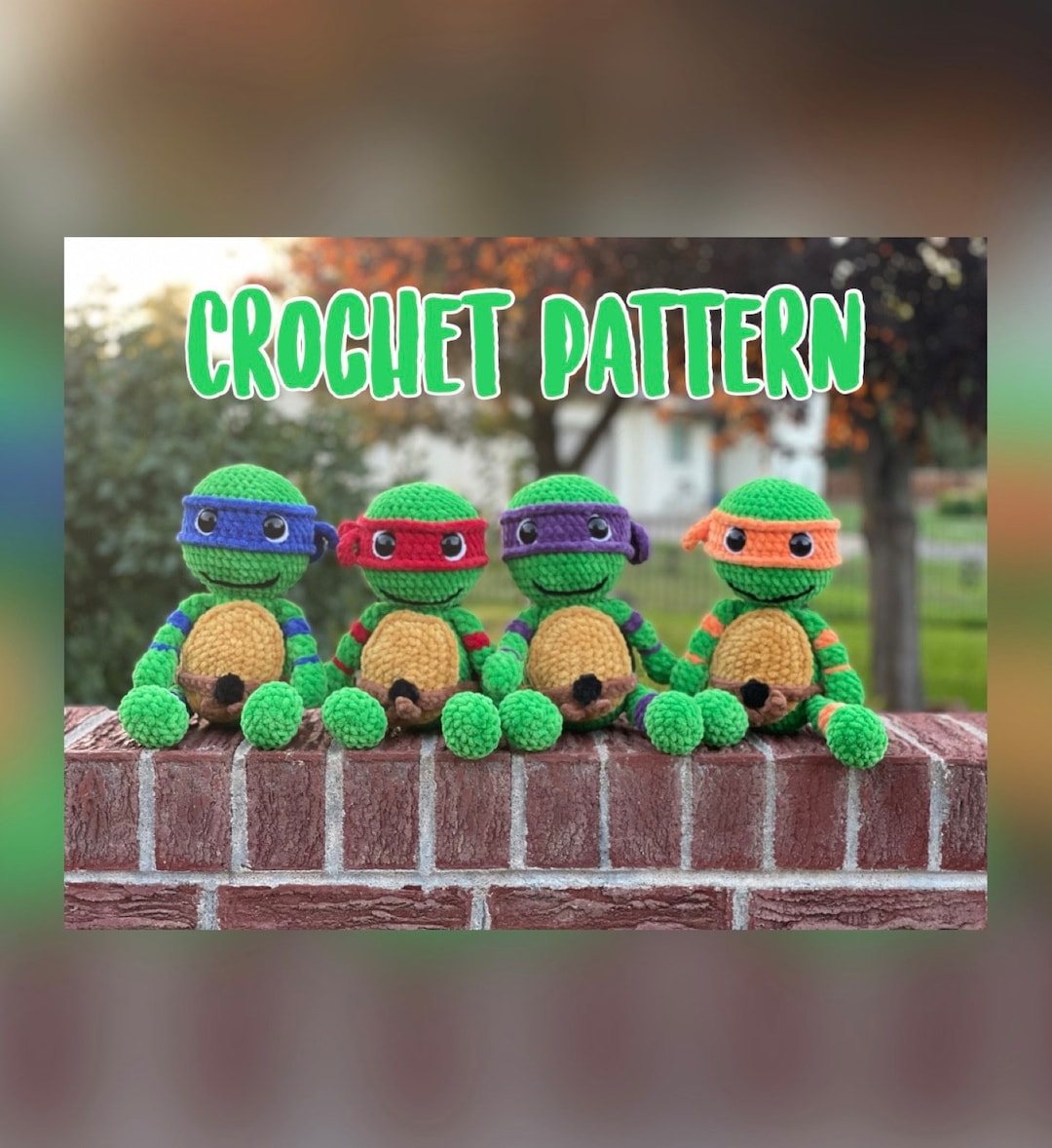 Giggles 90's Inspired Turtle Crochet Pattern, Crochet Doll Pattern ...