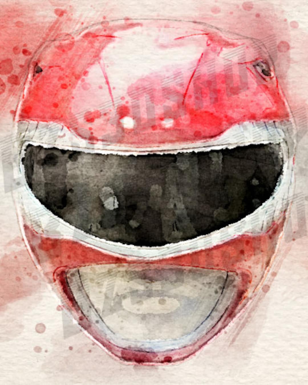 Mighty Morphin Power Rangers Watercolor Print: Red Ranger - Etsy